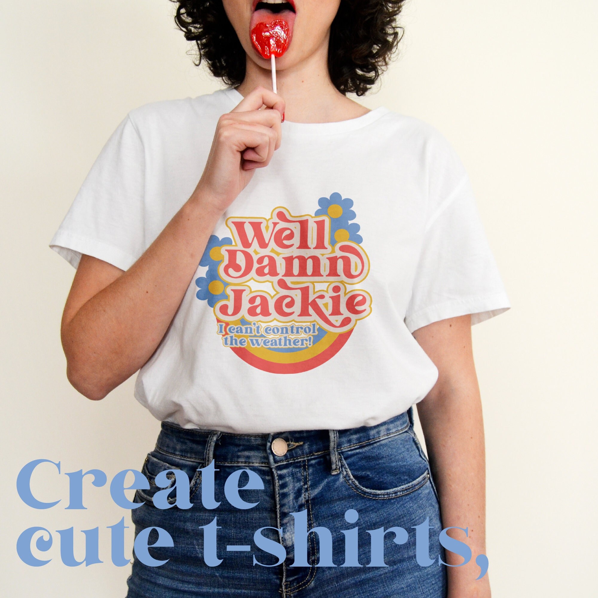 Well Damn Jackie SVG | Retro Font EPS | PNG | Cut File for Personal Project | Sublimation Svg ...