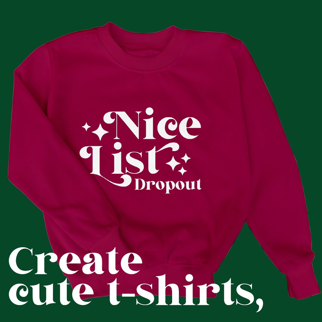 Nice List Dropout Christmas SVG EPS Cut File PNG for - Etsy