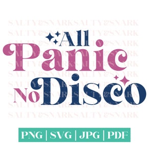 Retro Font SVG | All Panic, No Disco PNG | Sublimation Svg Retro Text ...