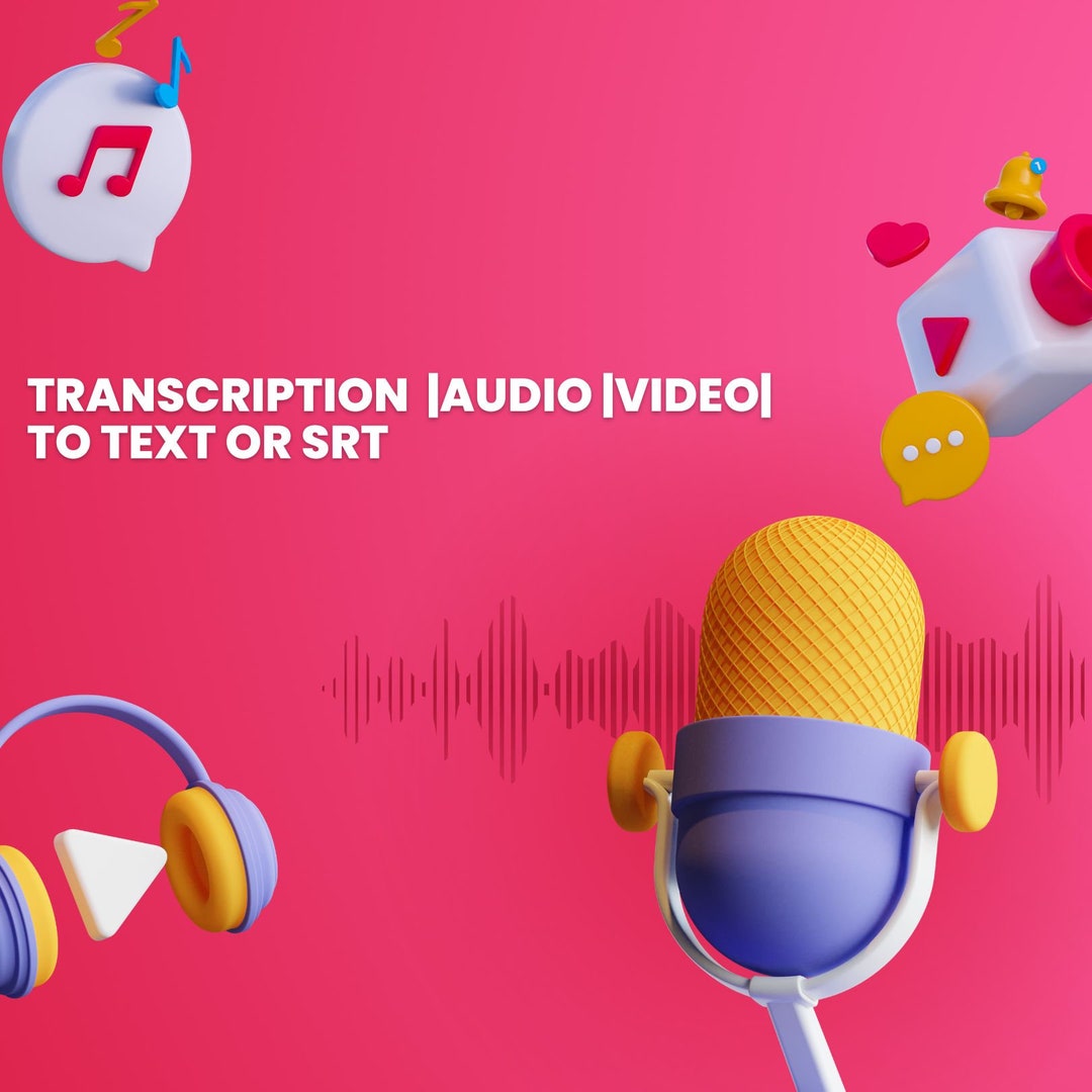 Transcription Audio Video to Text or Srt Format - Etsy