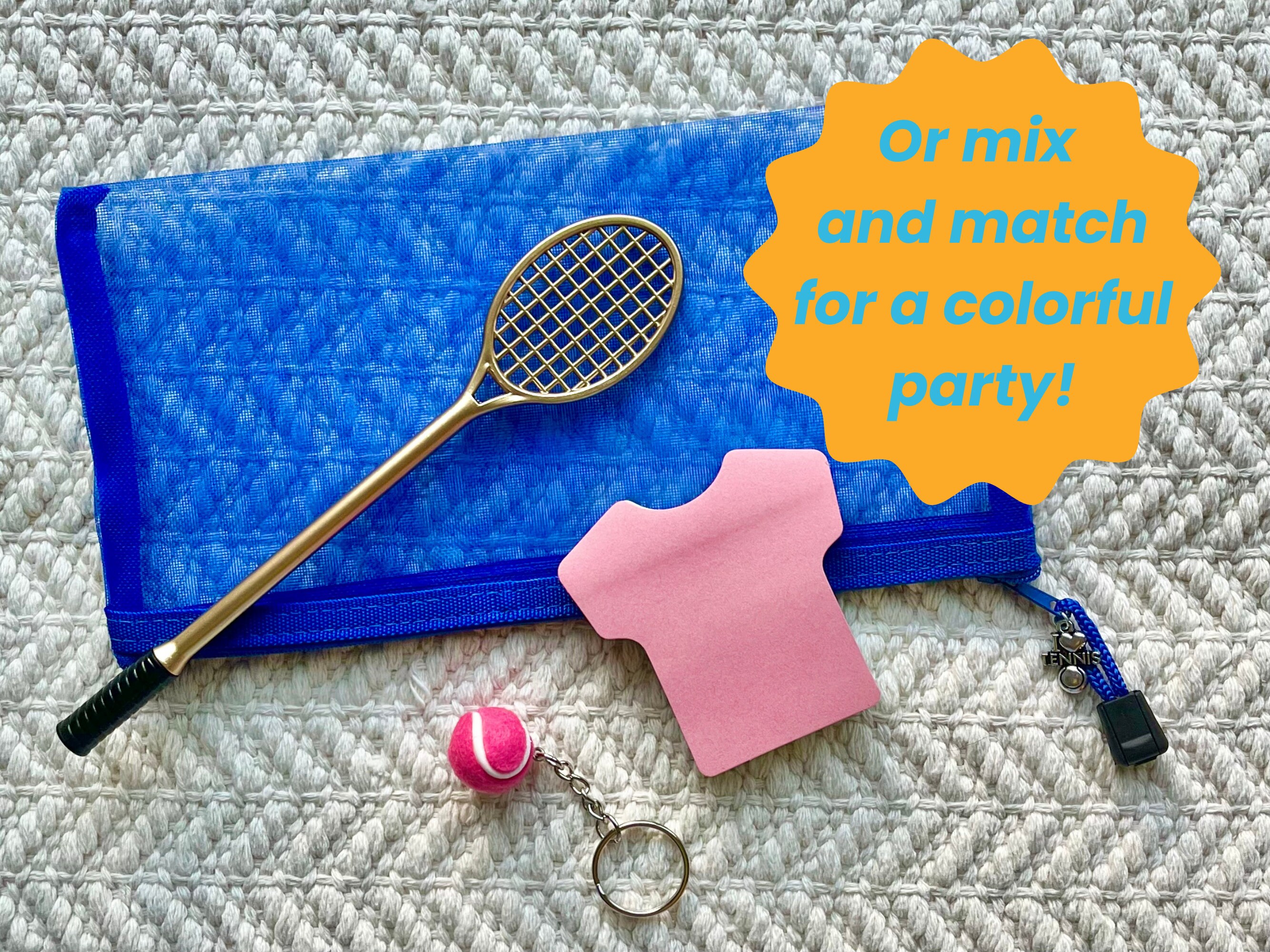 Tennis Party Favor Gift Bag With Tennis Racket Pen, Sticky Notes, and ...