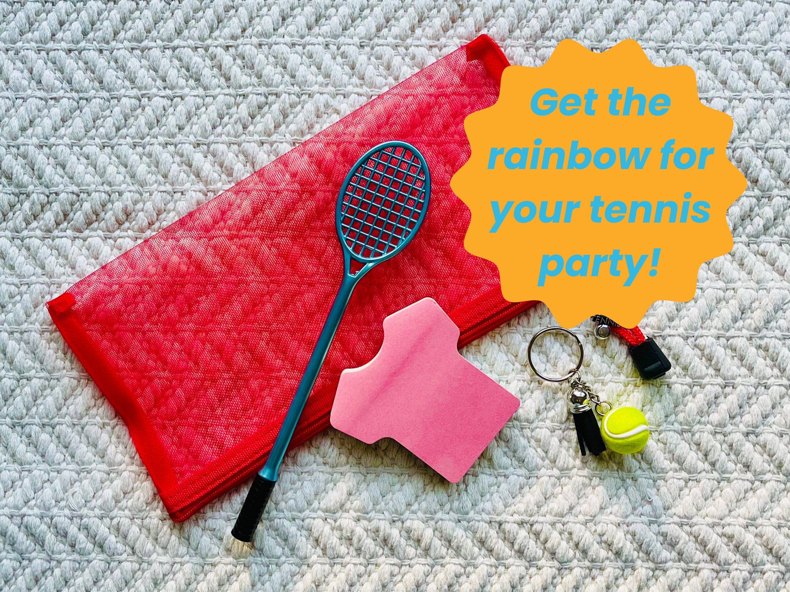 Tennis Party Favor Gift Bag With Tennis Racket Pen, Sticky Notes, and ...