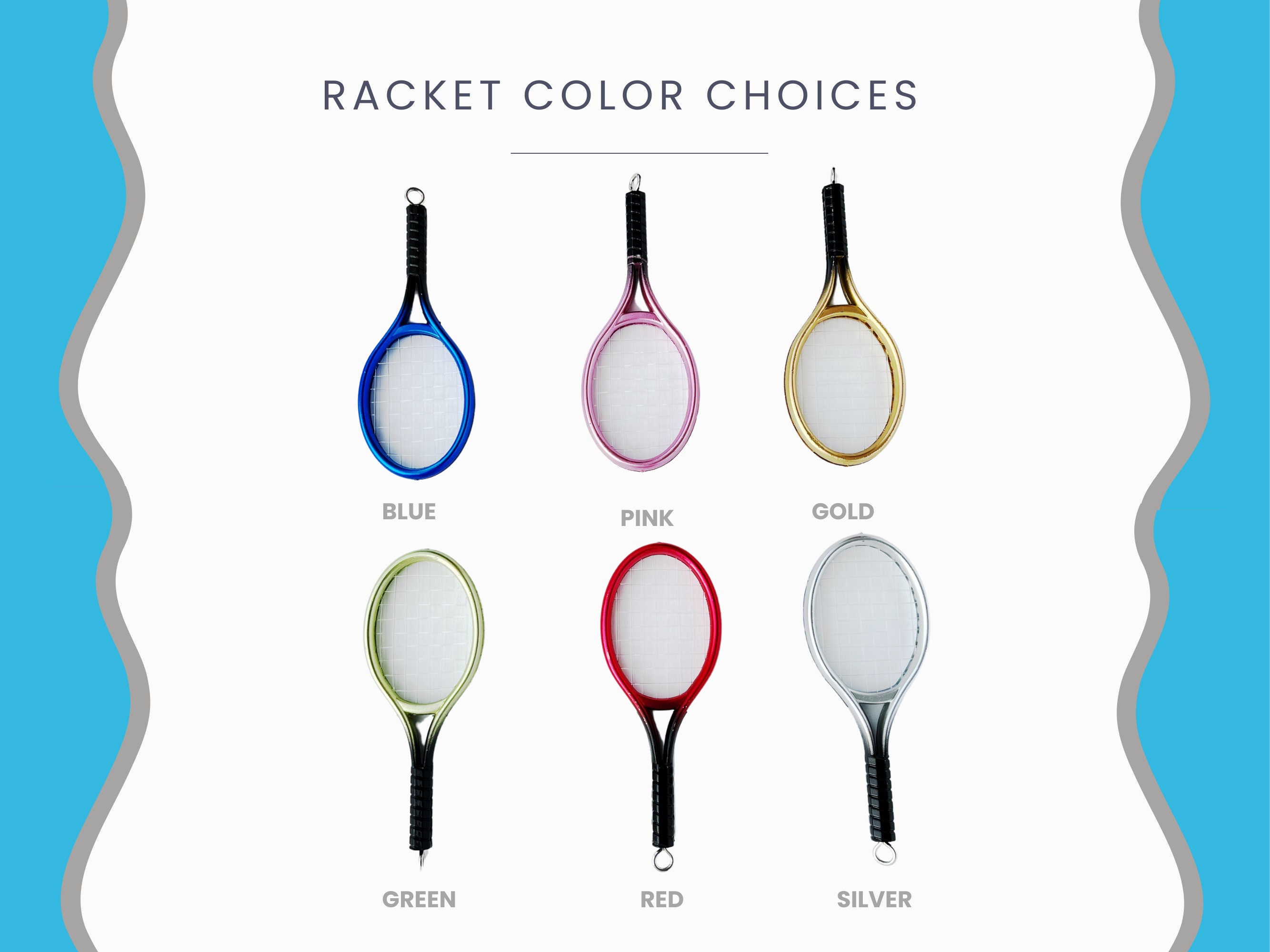 Tennis Racket Keychain With Lobster Clasp, Custom Tennis Letter ...