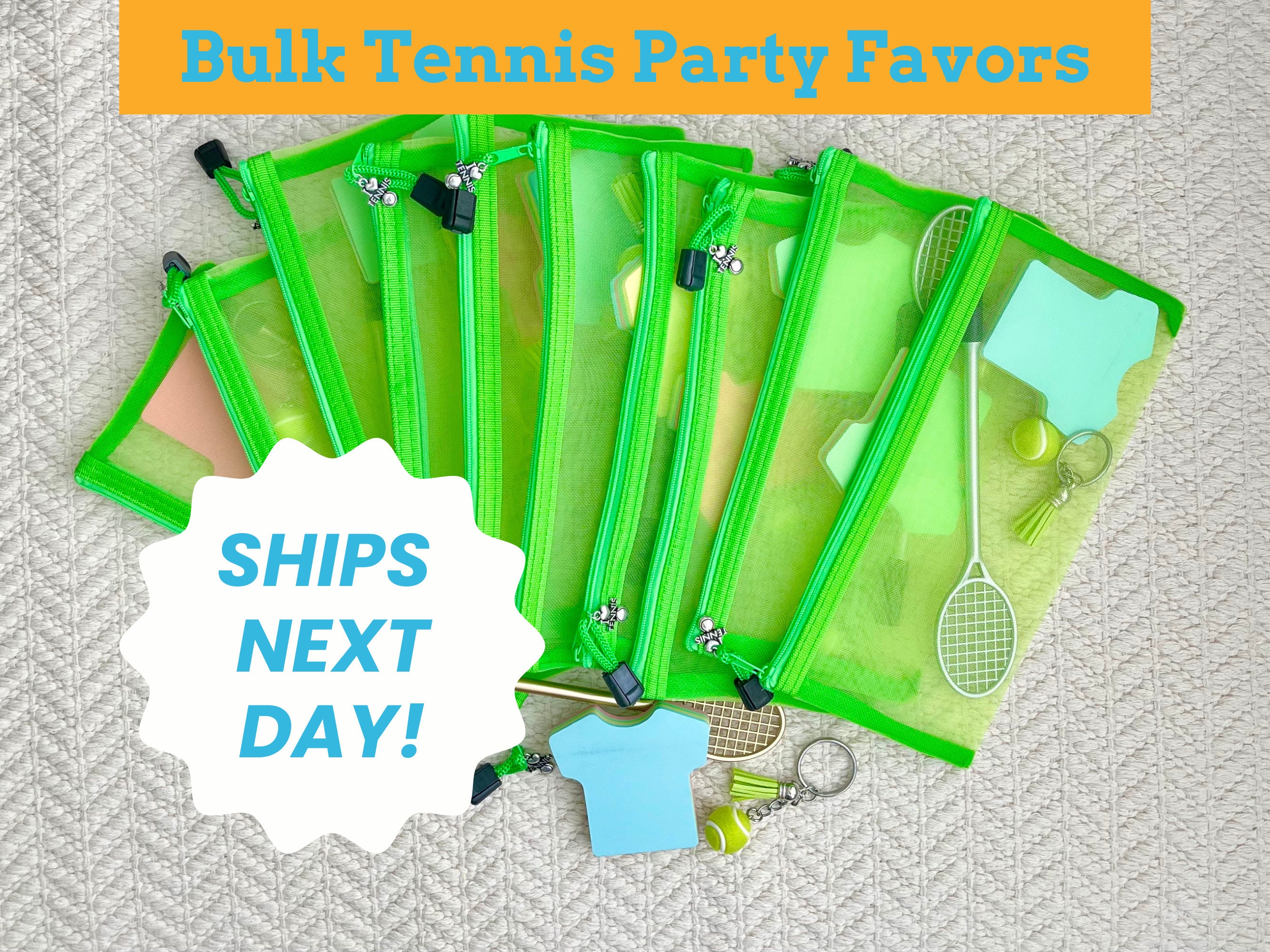 Tennis Party Favor Gift Bag With Tennis Racket Pen, Sticky Notes, and ...