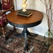 SOLD- Refinished Vintage Wood Pedestal Round Table - Etsy