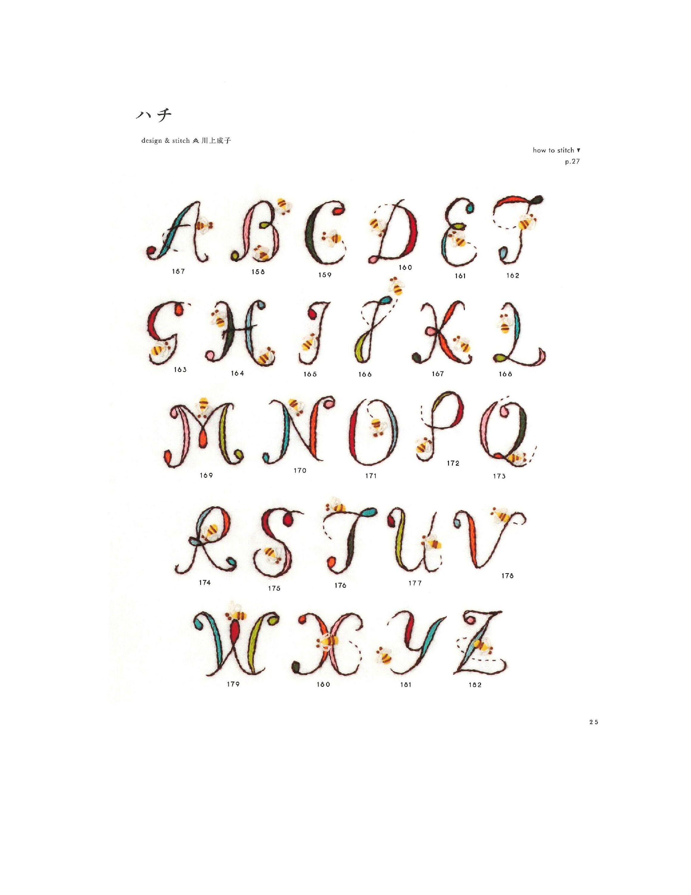 Japanese Embroidery Book A-Z Alphabet Embroidery 547 PDF - Etsy