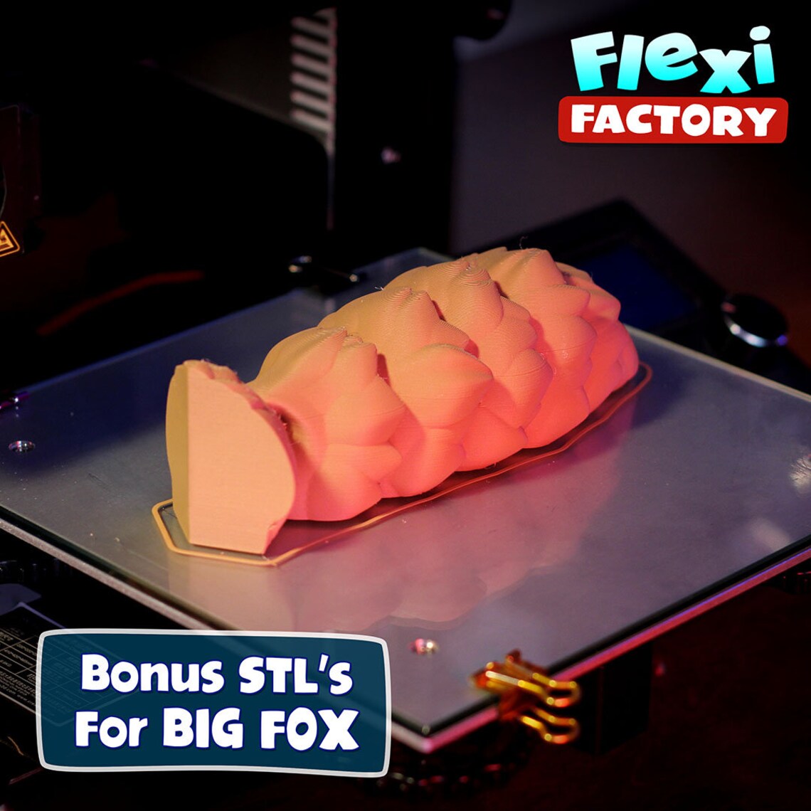 Cute Flexi Print-in-place FOX STL File for 3D Printing - Etsy