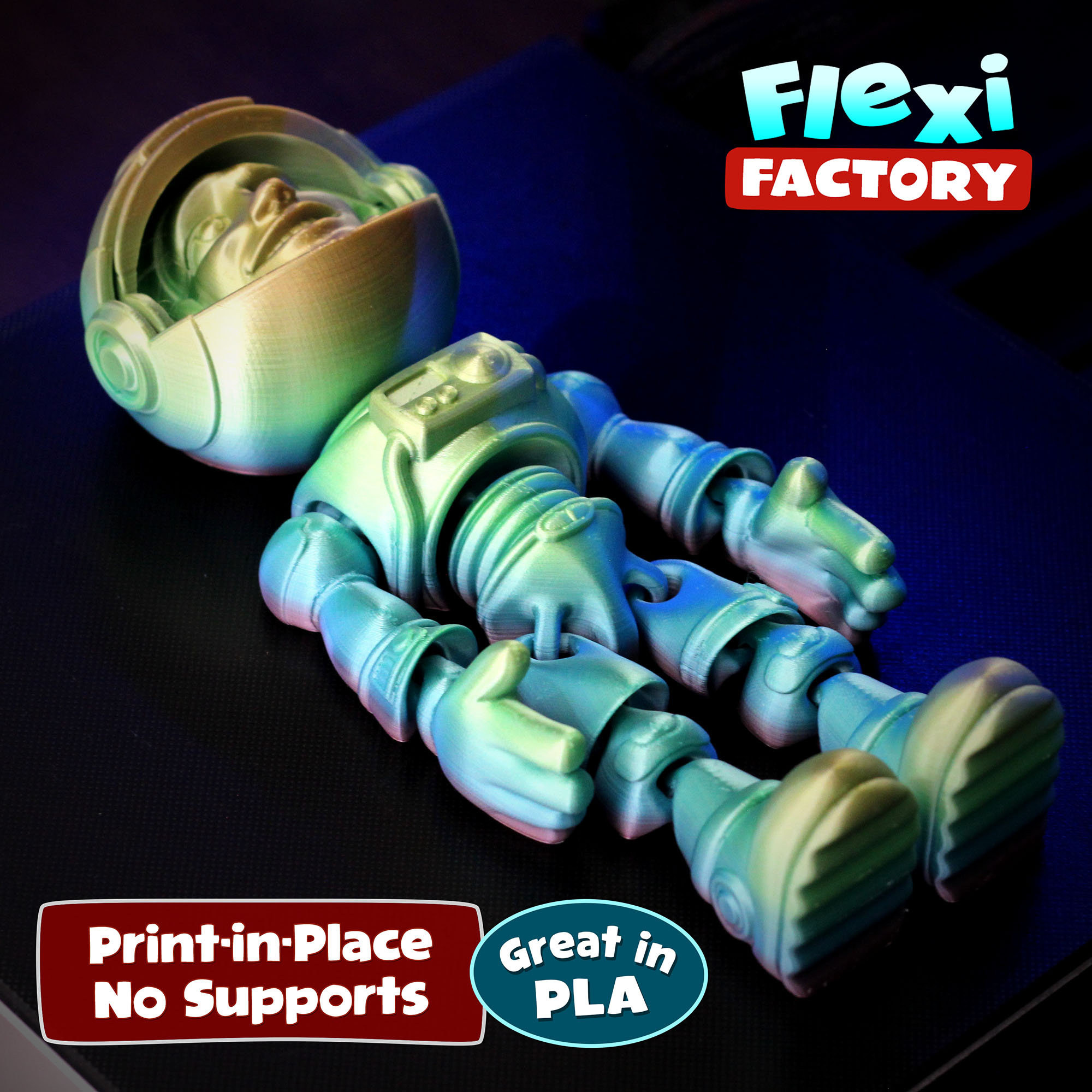 Flexi Print-in-place Astronaut STL File for 3D Printing - Etsy