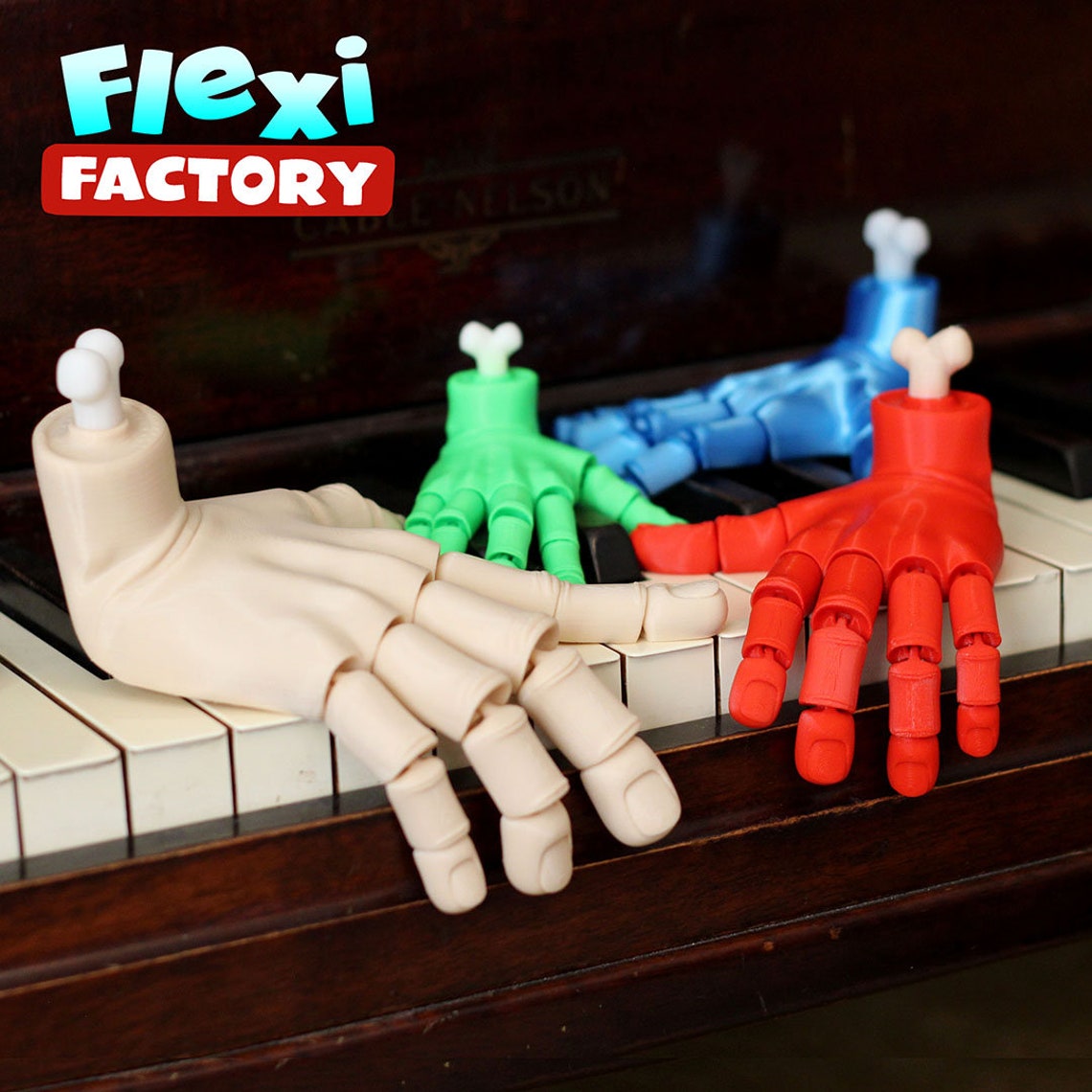 Flexi Factory Print-in-place Hand - STL for 3D Printing - Etsy