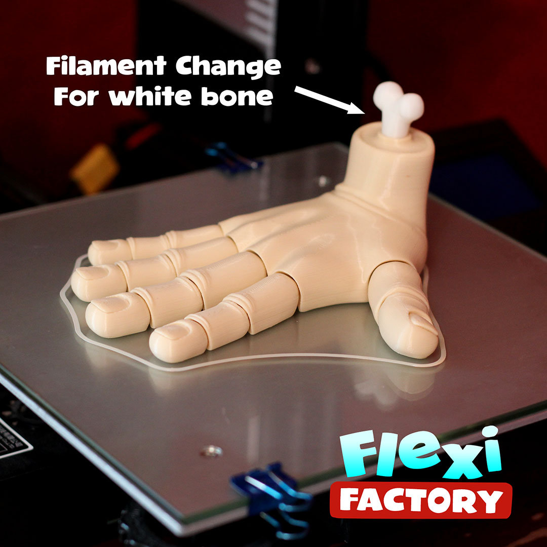Flexi Factory Print-in-place Hand - STL for 3D Printing - Etsy
