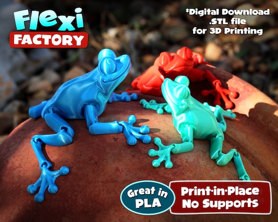 Cute Flexi Print-in-place Frog STL File for 3D Printing - Etsy