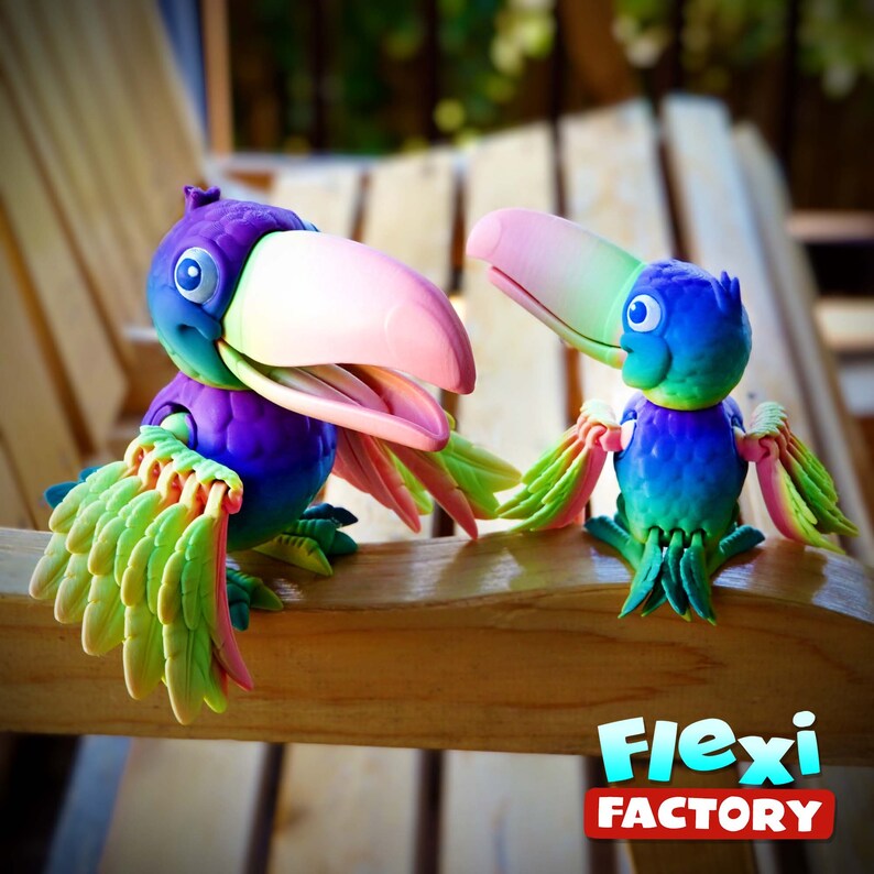 Flexi Factory PRINT-IN-PLACE Toucan - Prusa and Bambu Painted 3mf Files ...