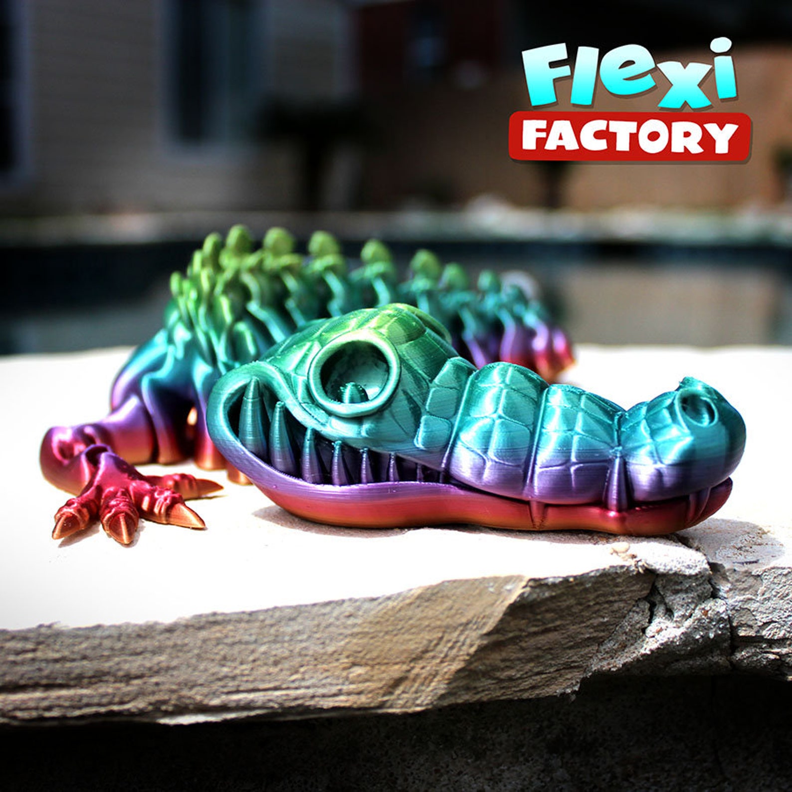 Cute Flexi Print-in-place Crocodile STL File for 3D Printing - Etsy