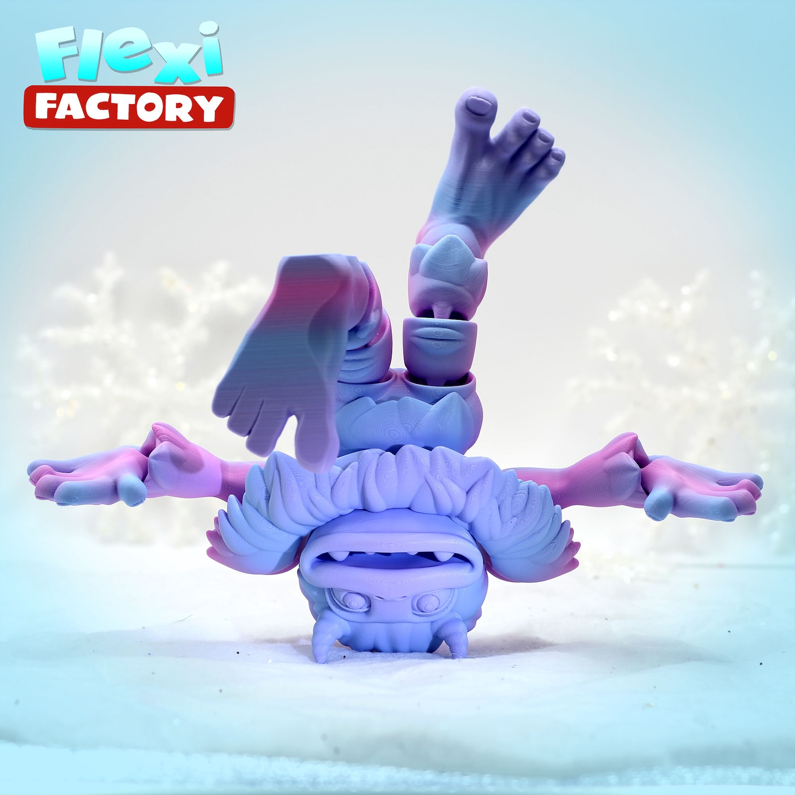 Flexi Print-in-place Standing Yeti for 3D Printing - Etsy