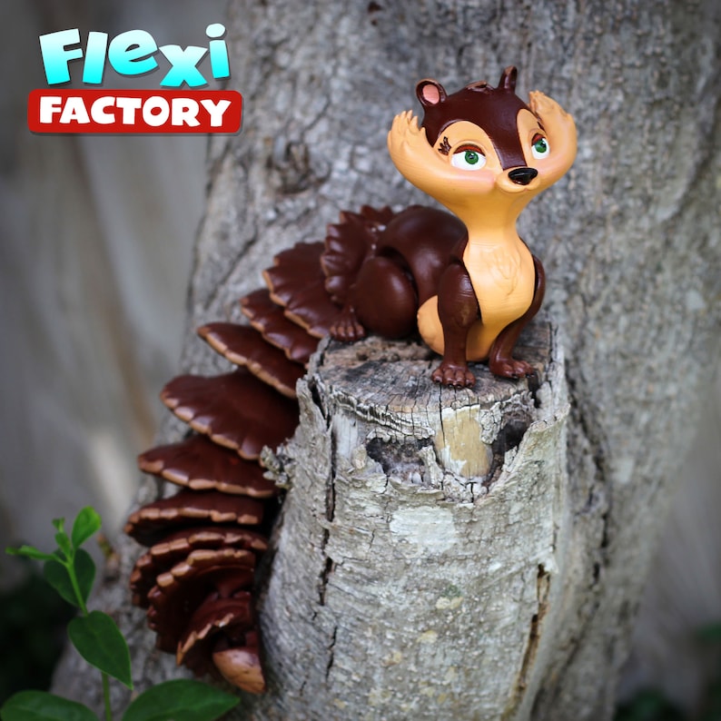 Cute Flexi Print-in-place Squirrel STL File for 3D Printing - Etsy