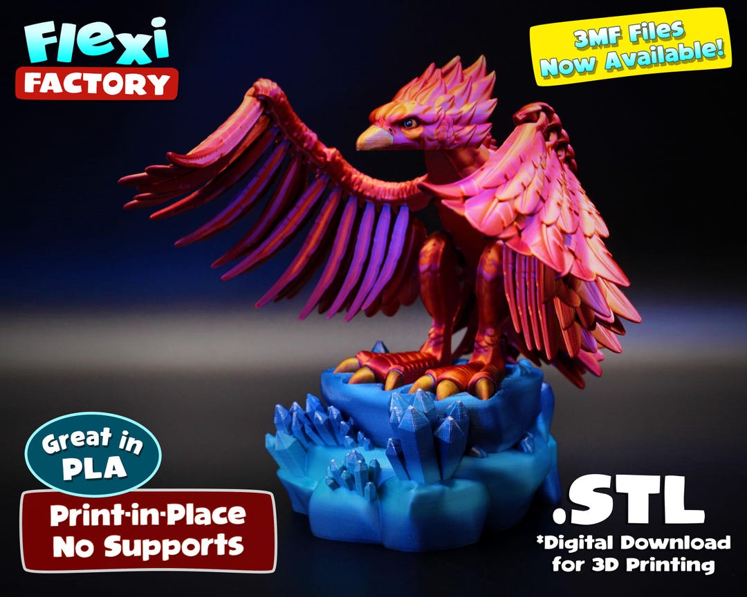 Flexi Factory Print in Place Phoenix Now With 3mf File! - Etsy