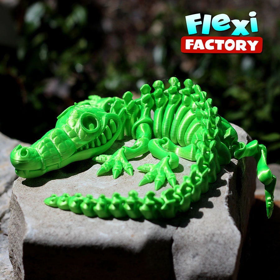 Cute Flexi Print-in-place Crocodile STL File for 3D Printing - Etsy