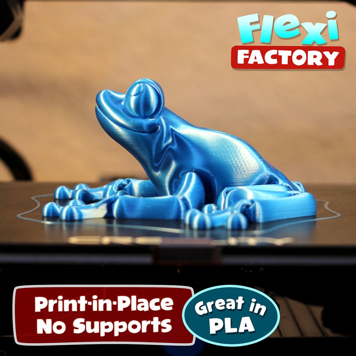 Cute Flexi Print-in-place Frog STL File for 3D Printing - Etsy