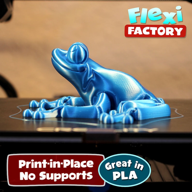 Cute Flexi Print-in-place Frog STL File for 3D Printing - Etsy