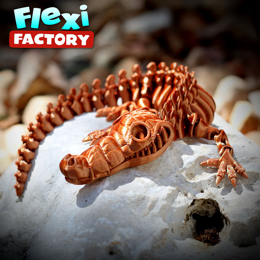 Cute Flexi Print-in-place Crocodile STL File for 3D Printing - Etsy