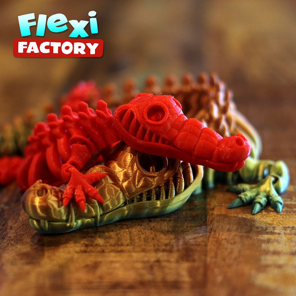 Cute Flexi Print-in-place Crocodile STL File for 3D Printing - Etsy