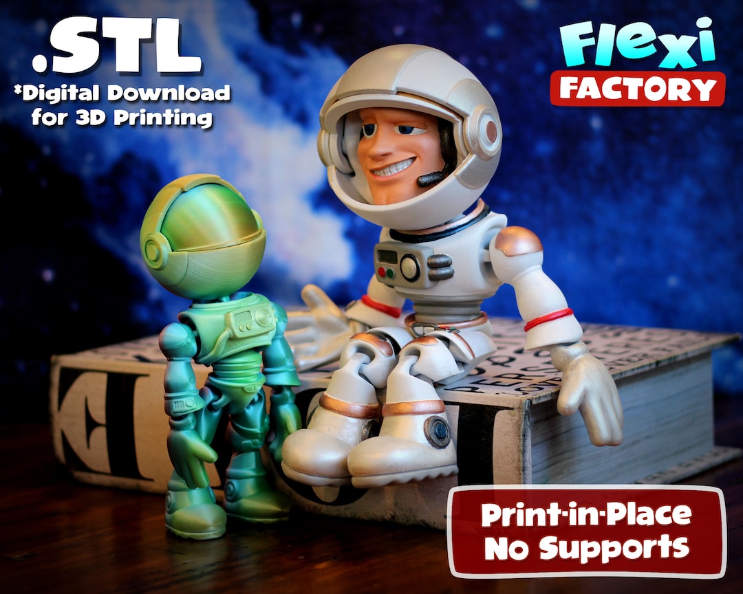 Flexi Print-in-place Astronaut - STL File for 3D Printing - Etsy