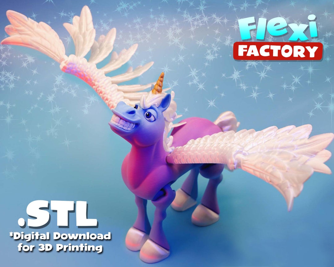 Flexi Factory Print-in-place Pegasus, Unicorn, Horse and Alicorn - Etsy