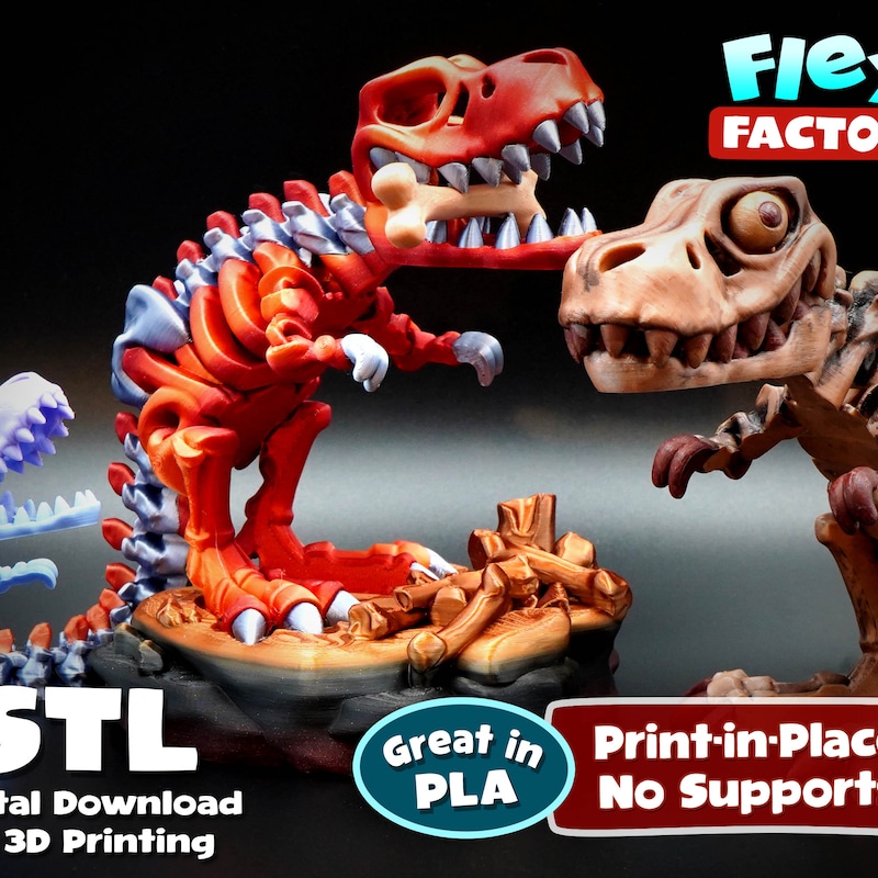 3d Files Flexi Dinosaur - Etsy