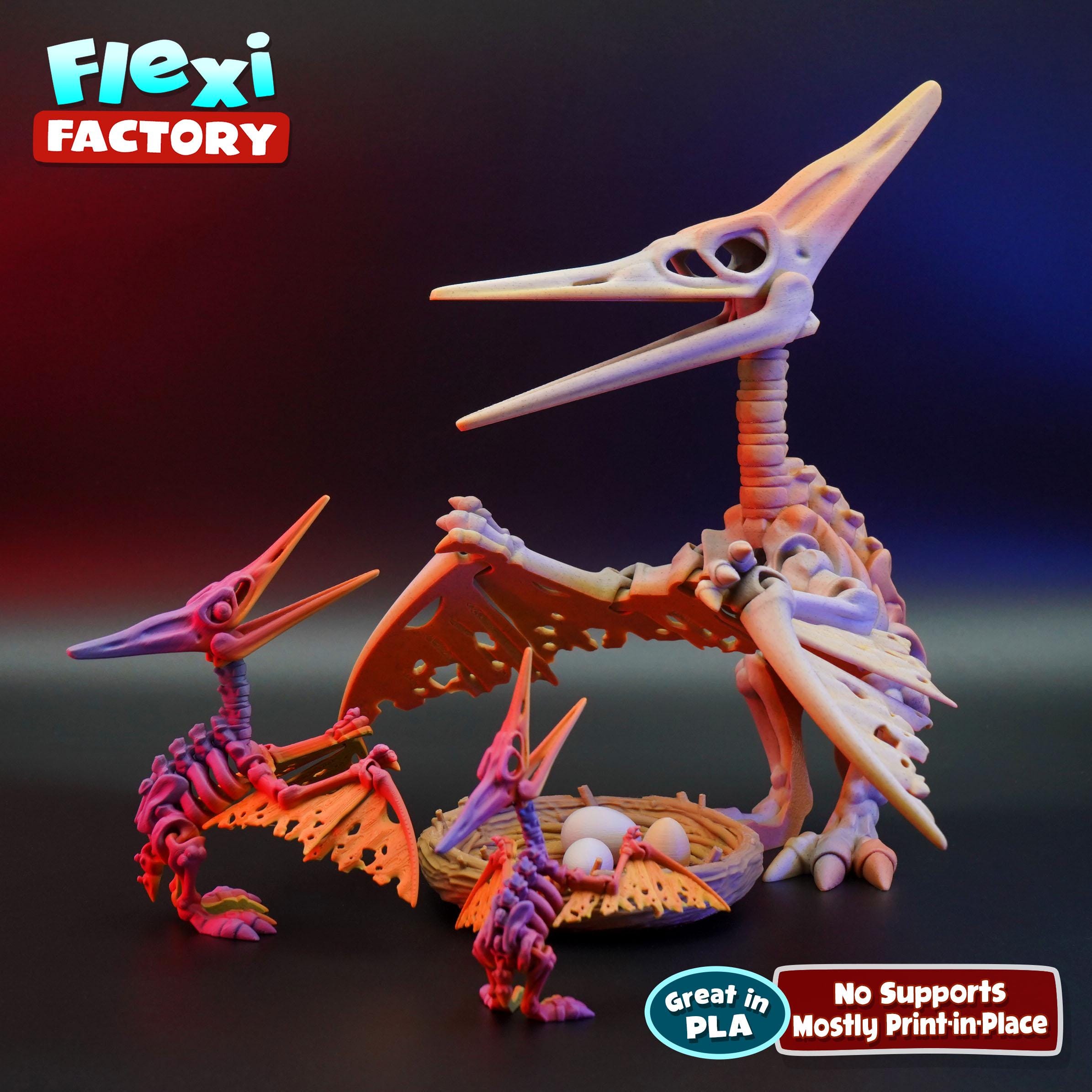 Flexi Factory Skeleton Pteranodon With Nest and 3MF File Included! - Etsy