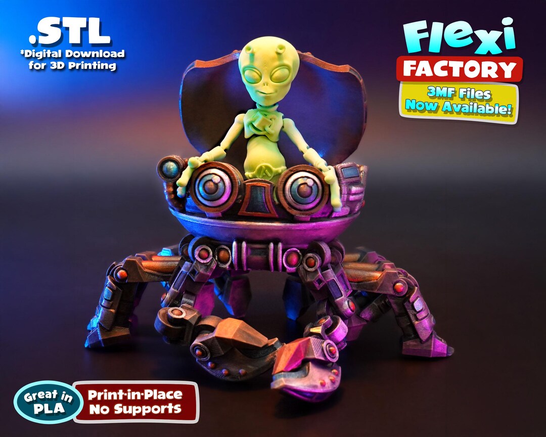 Flexi Factory Cyber Crab With STL and 3MF Files Included! - Etsy