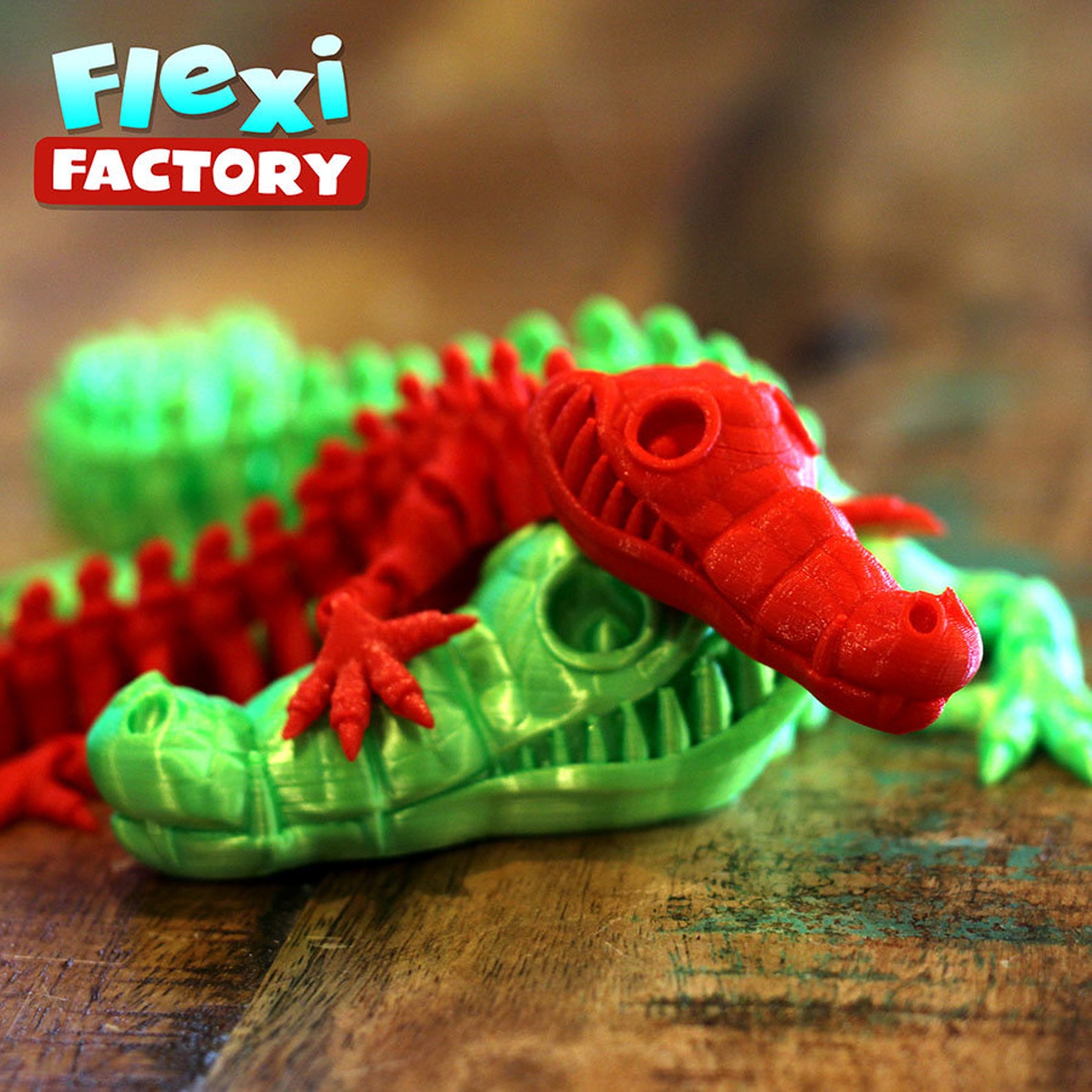 Cute Flexi Print-in-place Crocodile STL File for 3D Printing - Etsy