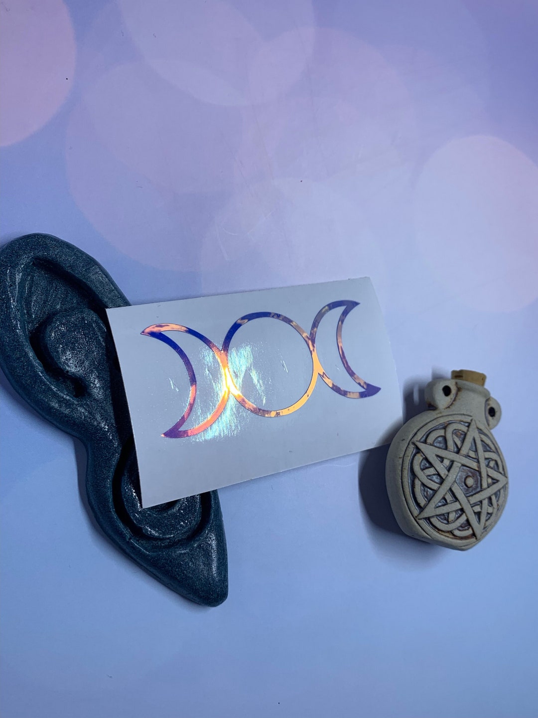 Triple Moon Vinyl Sticker Goddess Moon Sticker Moon Symbol Vinyl Decal ...