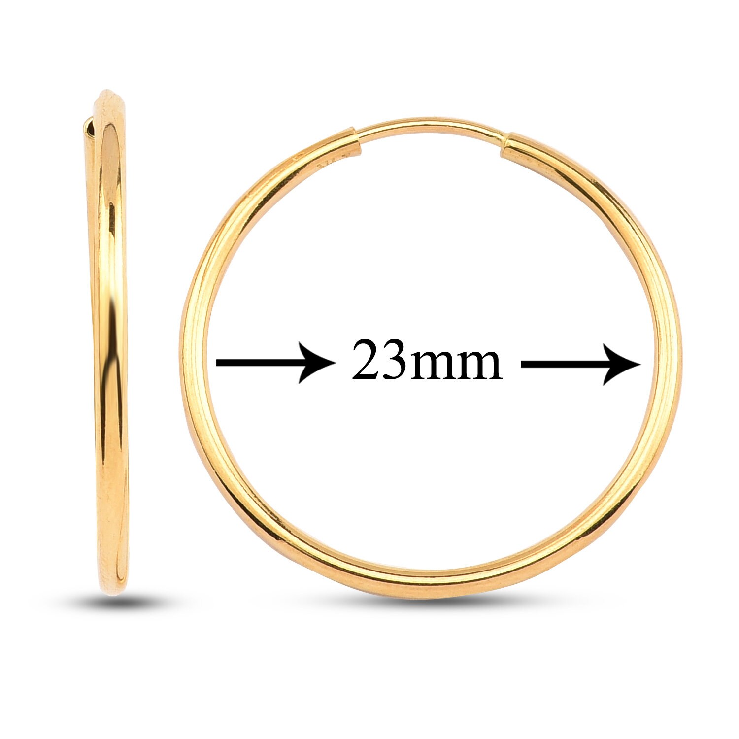 Real Gold Hoop Earrings Endless Gold Hoops 14K Gold Hoop - Etsy