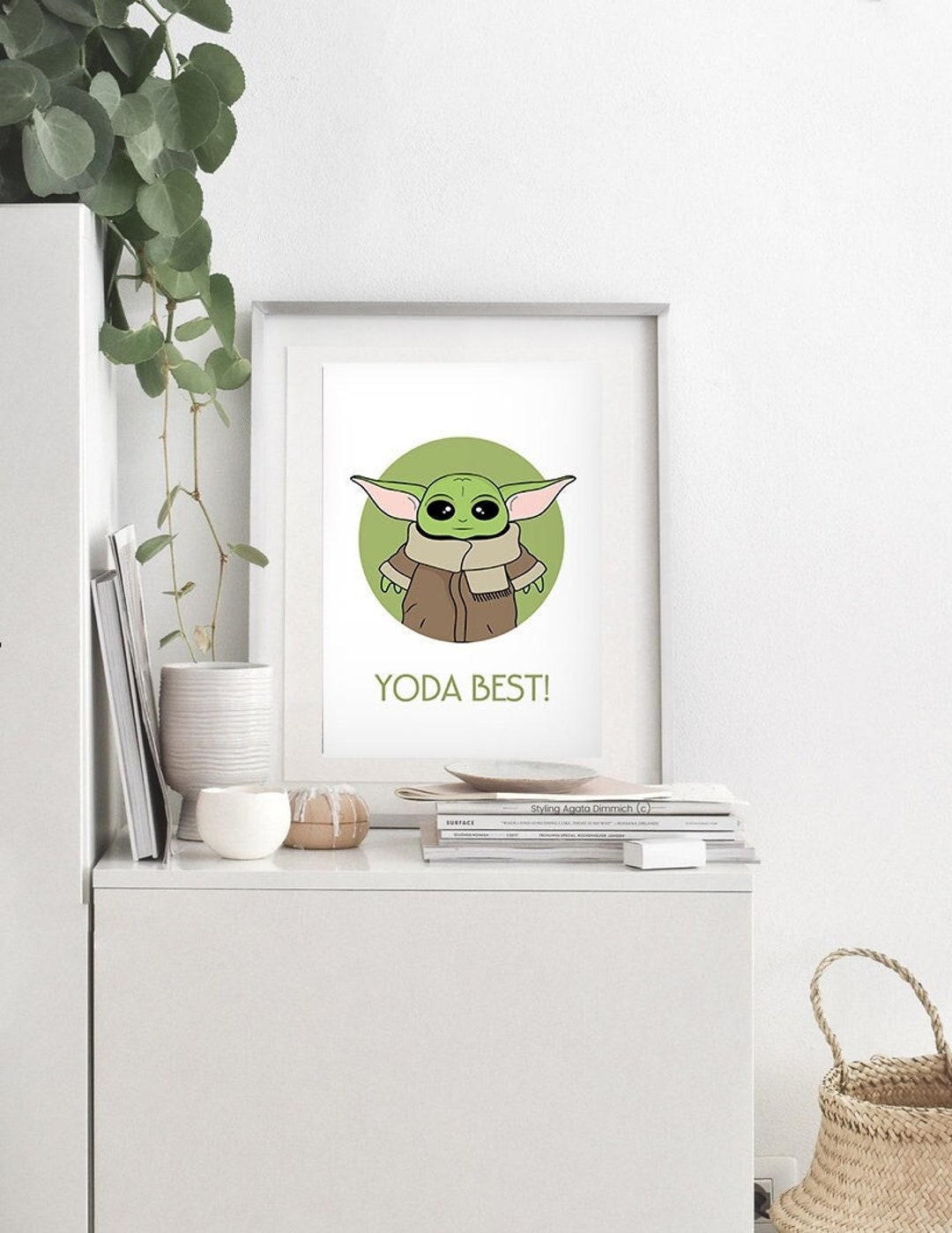 Cute Cartoon Digital Wall Art Poster. Baby Yoda-best Inspired - Etsy
