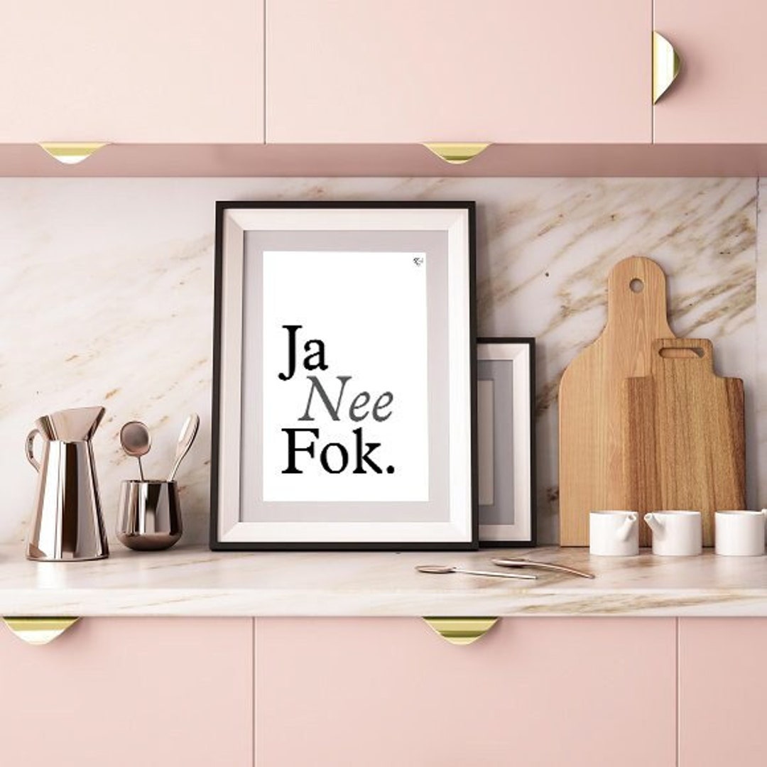 Ja Nee Fok. Digital Poster. South African Quote. Minimal Typography ...