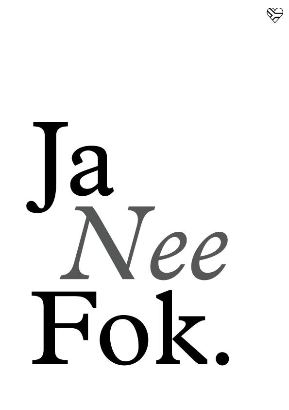 Ja Nee Fok. Digital Poster. South African Quote. Minimal Typography ...