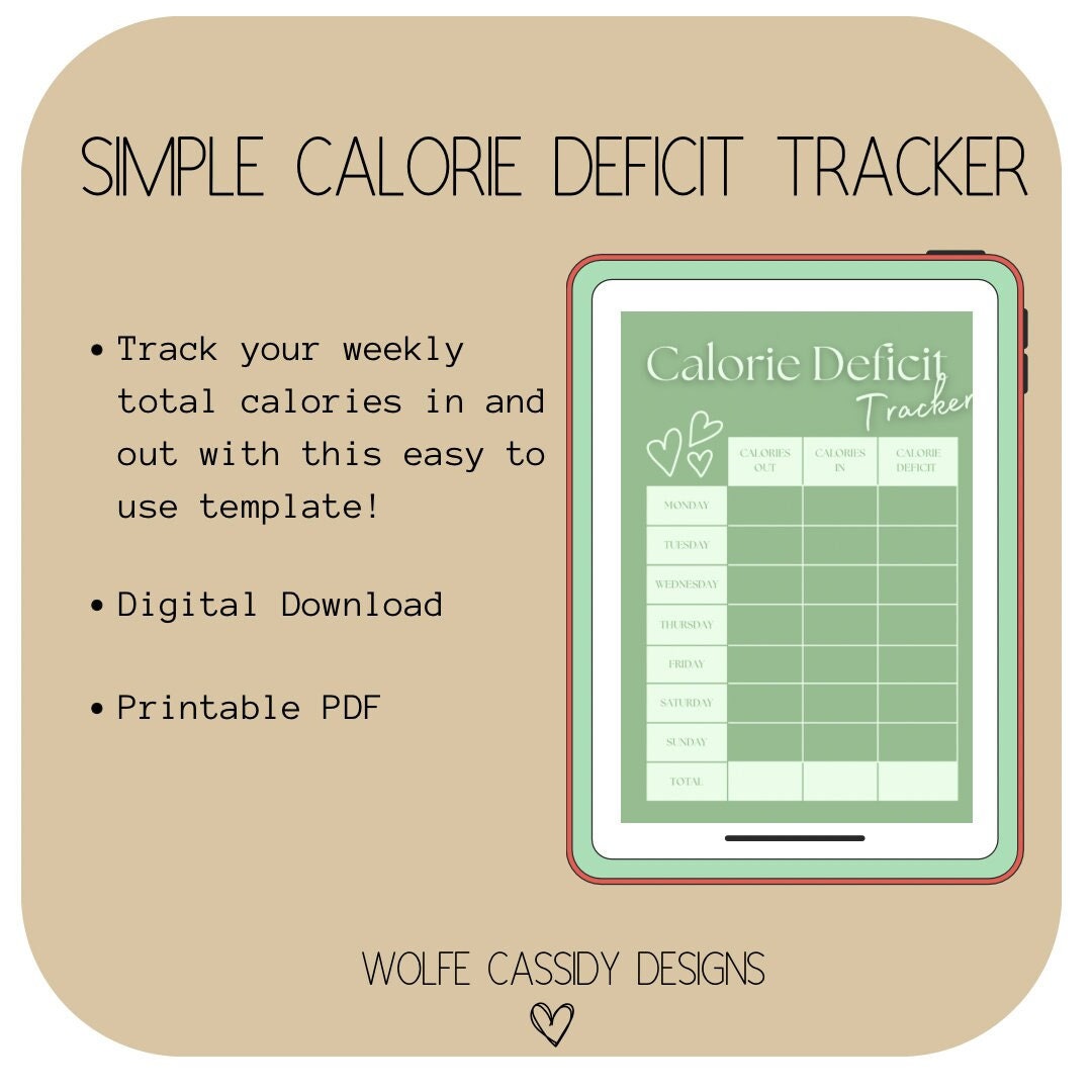 Digital Download, Calorie Tracker PDF, Weight Loss Tracker, Digital ...