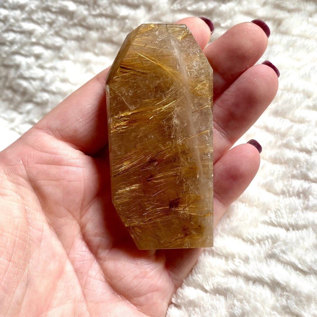Golden Rutilated Quartz Freeform Polished Slab - Crystal - Healing ...