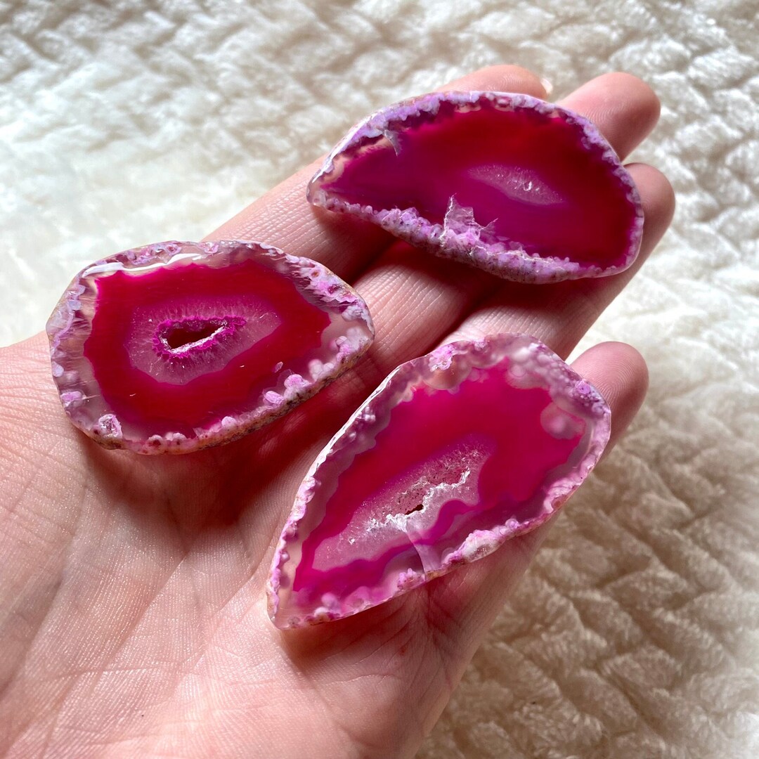 Mini Pink Agate Slice Slab Agate Slab Pink Crystal - Etsy
