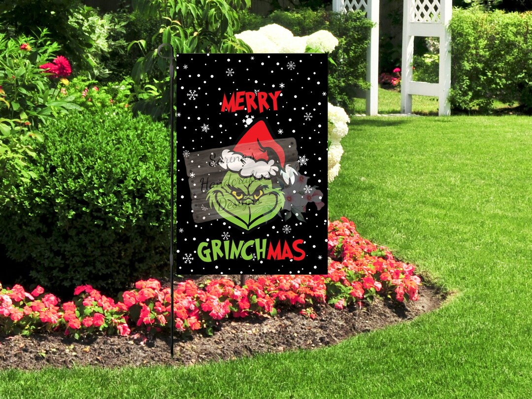 Merry Grinchmas Garden Flag - Etsy