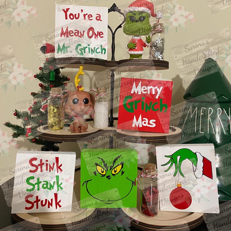 Grinch Tier Tray Decor - Etsy