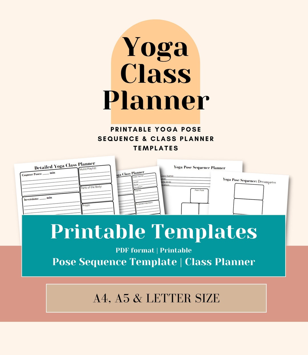 Yoga Class Planner Yoga Sequence Planner Yoga Class Organizer Instant ...