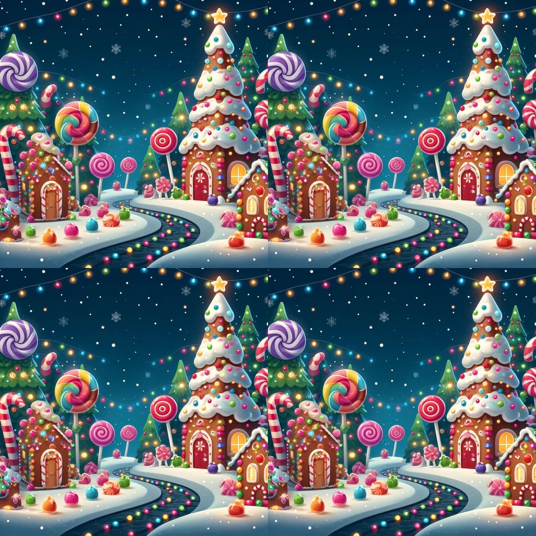 Wrapping Papers, Christmas Candyland Gift Wrap, Winter Wonderland ...