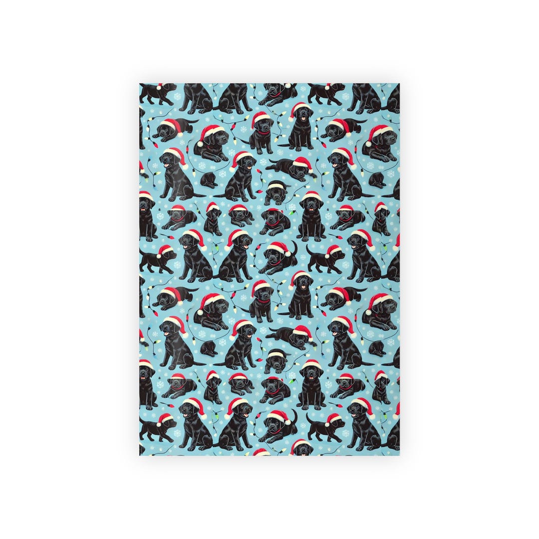 Wrapping Paper, Black Labrador Retriever Christmas Gift Wrap Roll, Cute ...