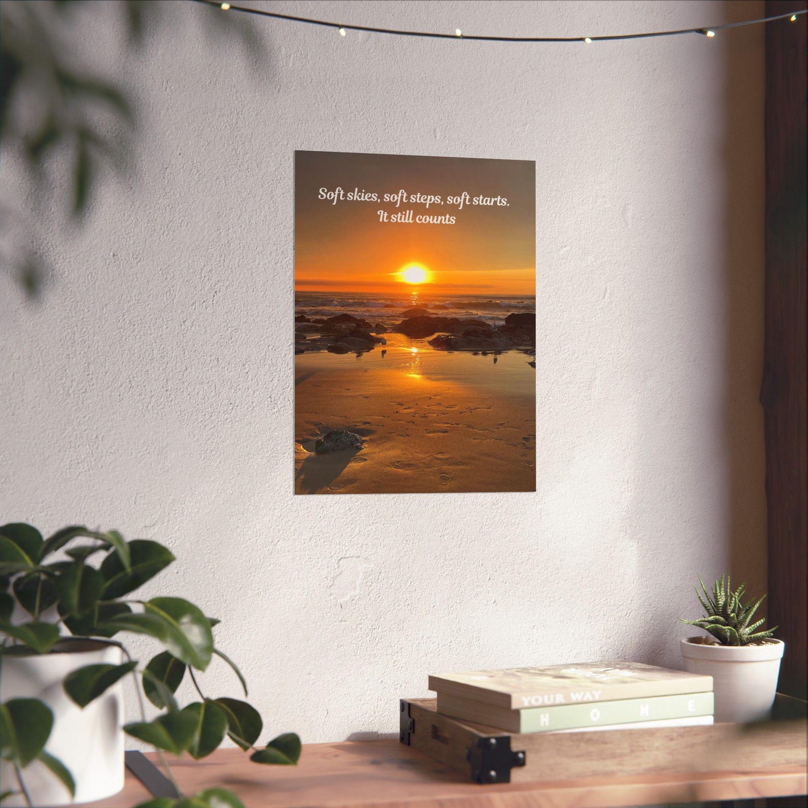 Inspirational Wall Art Print - Soft Skies Sunset Poster, Motivational ...