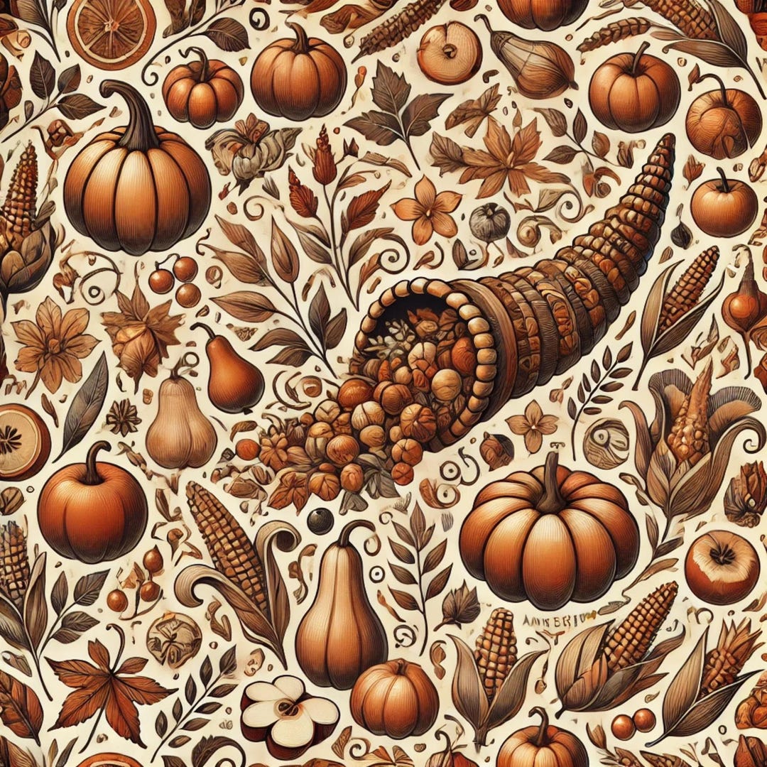 Vintage CORNUCOPIA Thanksgiving Pumpkin Pattern Fall Table Decor - Etsy