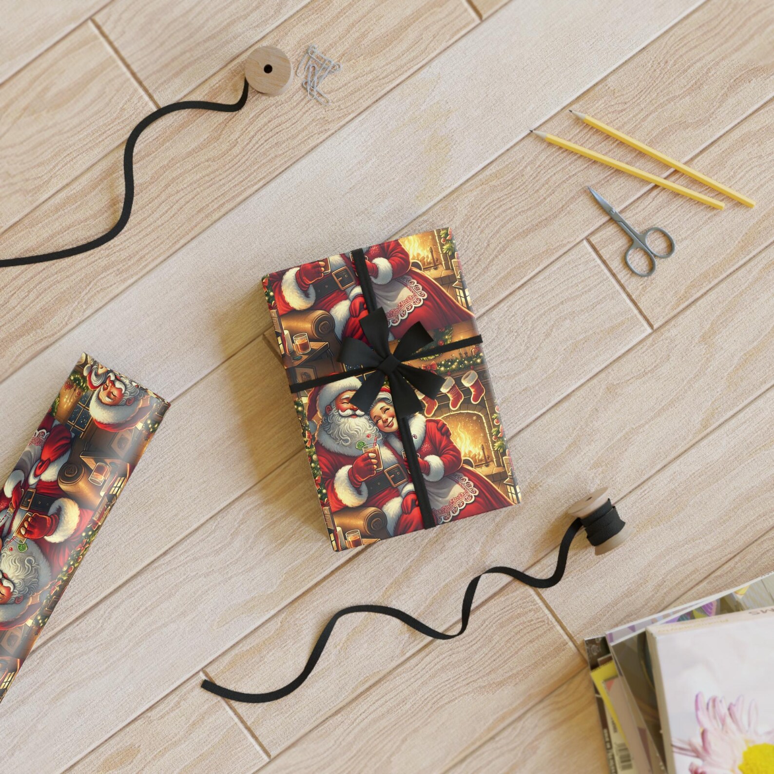 Romantic SANTA and Mrs. Claus Celebrating Early With a Cuddle ...