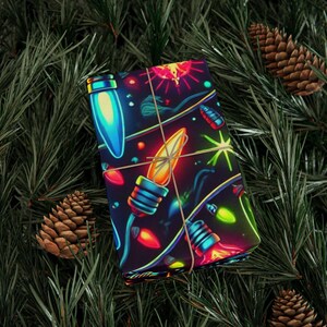 NEON Bright, Festive Christmas Lights Wrapping Paper Gift Wrap Pattern ...