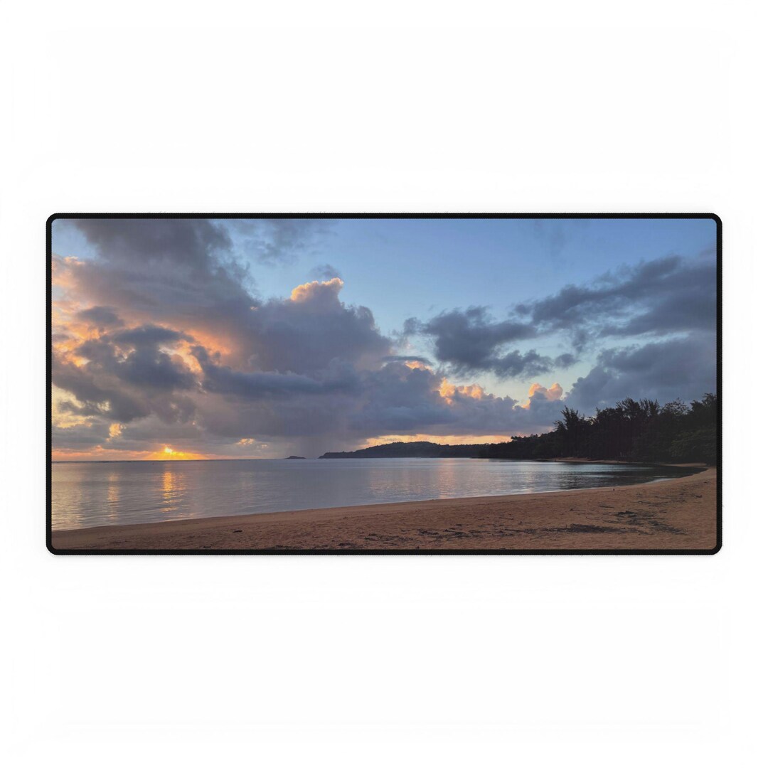 Serene Beach Desk Mat, Coastal Desk Mat, Home Office Decor, Matte ...