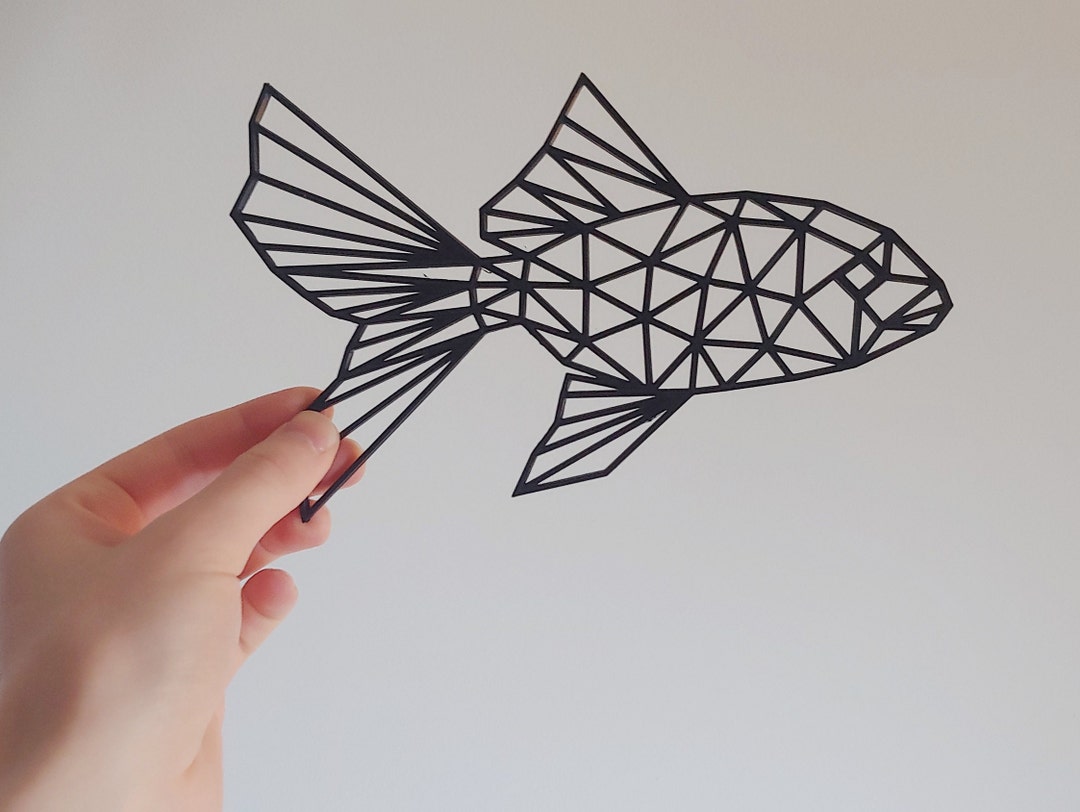 Geometric Fish – Wall Art Hanging Decoration – Home Decor – Black ...